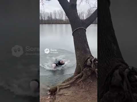 fat lady swinging from a tree and fall in water #viral #foryou #funny # ...