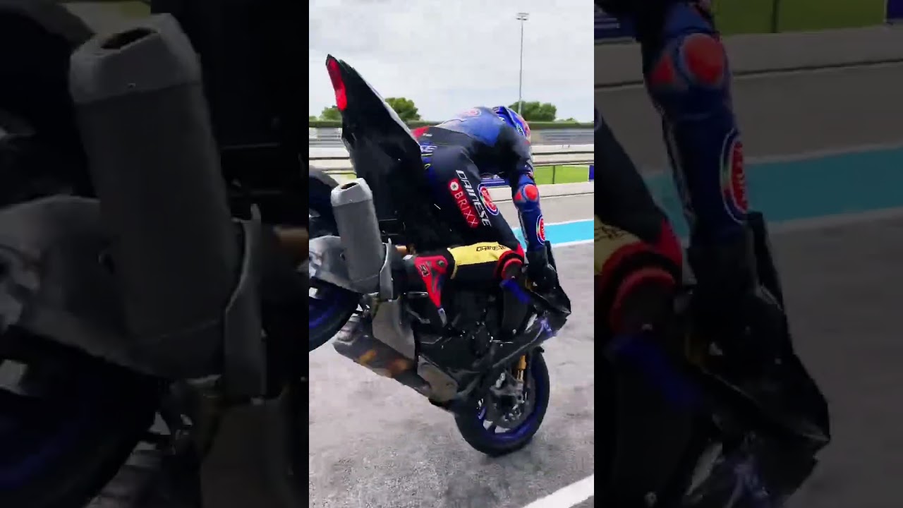 Coming in hot! Toprak checking the front brakes on the R1M. All seems ...