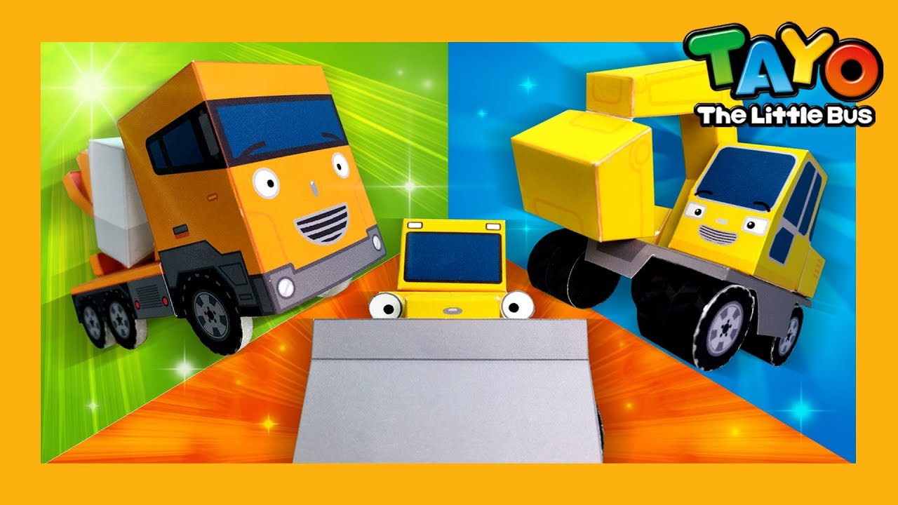 Paper Play Song l Strong Heavy Vehicles l Tayo car song l Tayo the ...