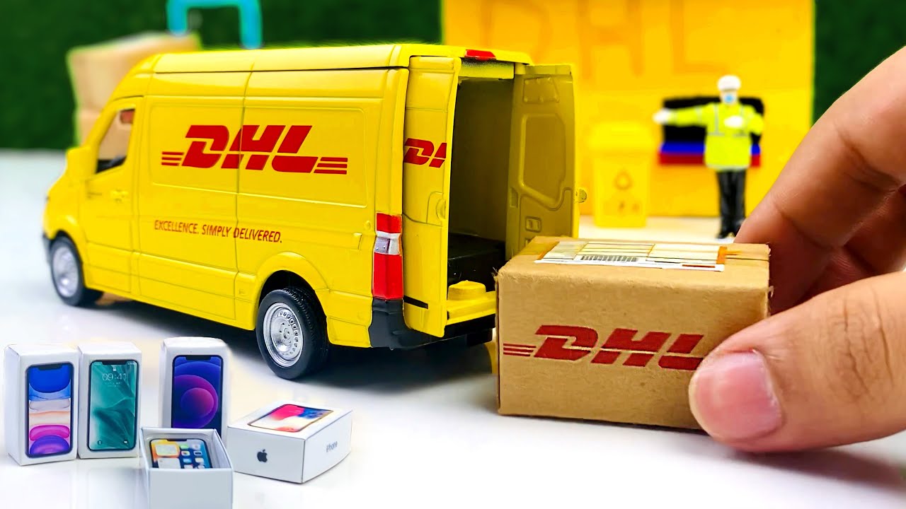 Unboxing of Miniature DHL Van & Miniature iPhones - Mercedes Sprinter ...
