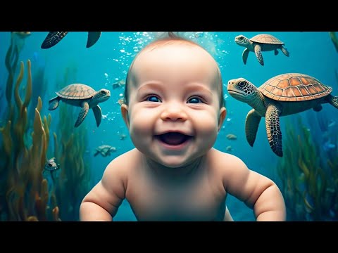 Cute Baby’s Underwater Adventure with Sea Creatures - YouTube