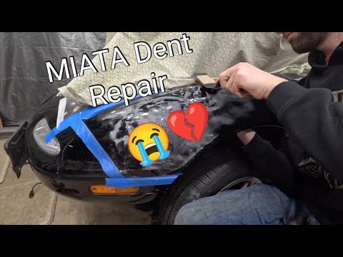 Miata Front Fender Dent Repair - YouTube