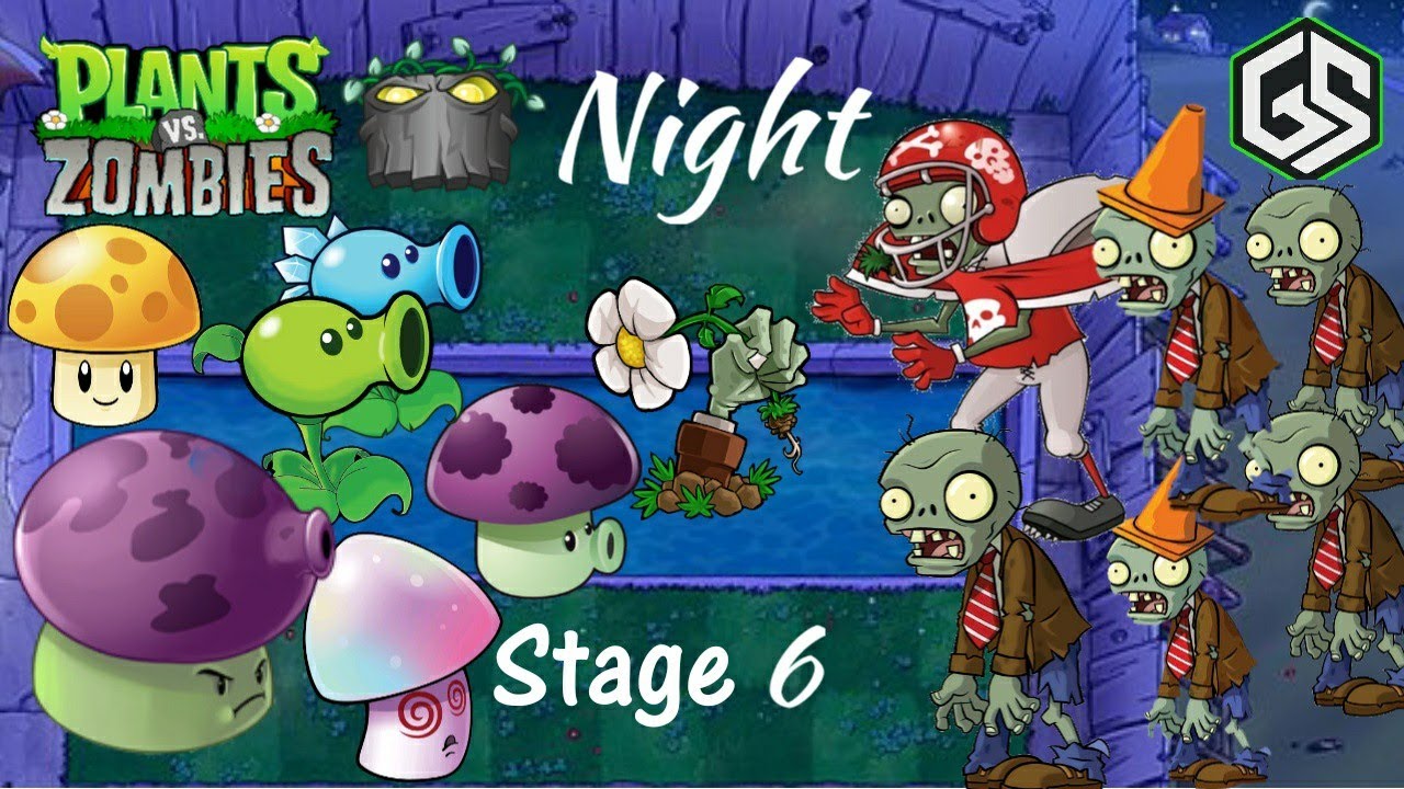 PvZ Night Stage 6 | GAMING_STUDIO - YouTube