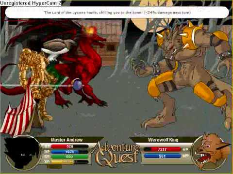 AdventureQuest AQ BattleOn Master Andrew vs. The Werewolf King (HP PK ...