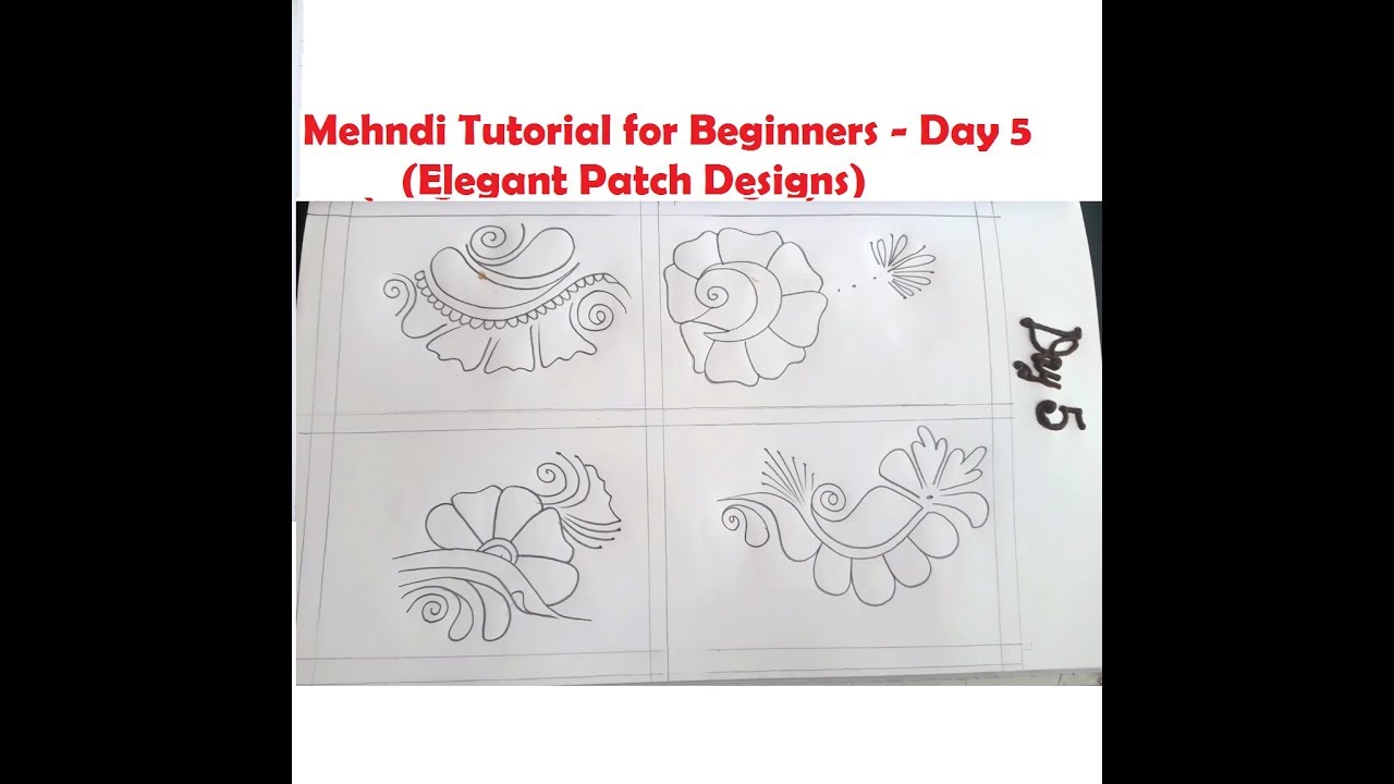 Mehndi Tutorial For Beginners - Day 5 (Elegant Mehndi Designs) - YouTube