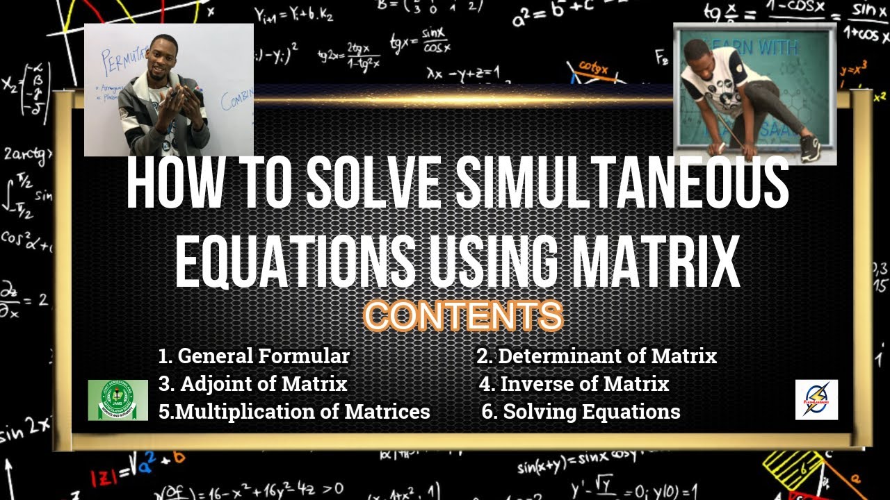 How To Solve Simultaneous Equations Using Matrix - YouTube
