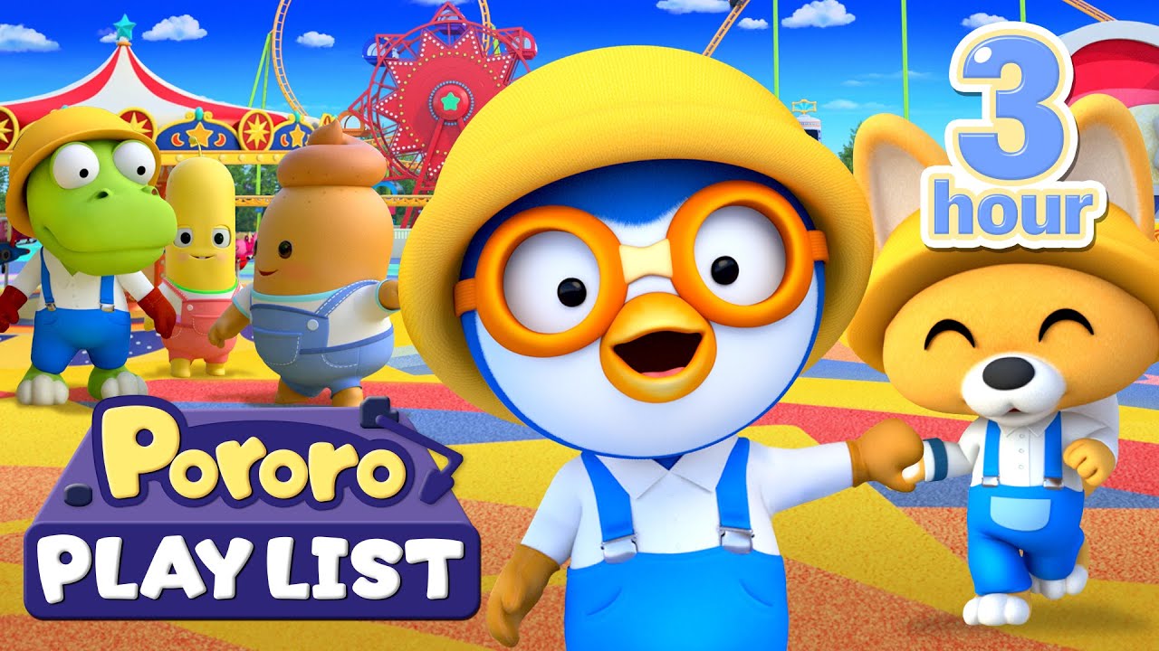 ⭐3 Hours⭐ Happy Playtime Music for Kindergarten | Pororo Kids Playlist💞 ...