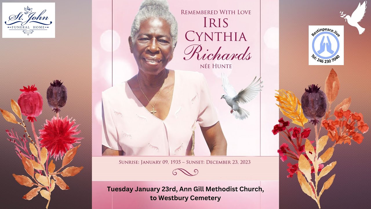 Live Stream of Funeral Service for Iris Cynthia Richards nee Hunte ...