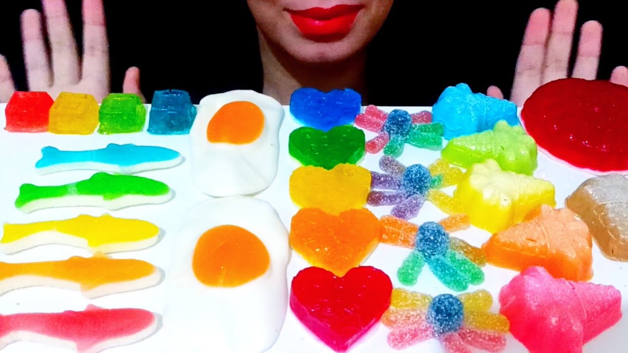 MOST POPULAR FOOD FOR ASMR *RAINBOW PARTY* JELLy, GAMMY, POPPING CANDY ...