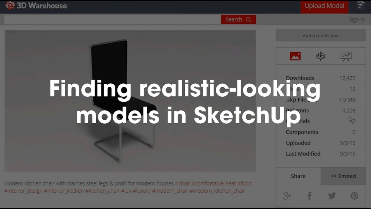 2020 Design Tip: Finding realistic-looking models in SketchUp - YouTube