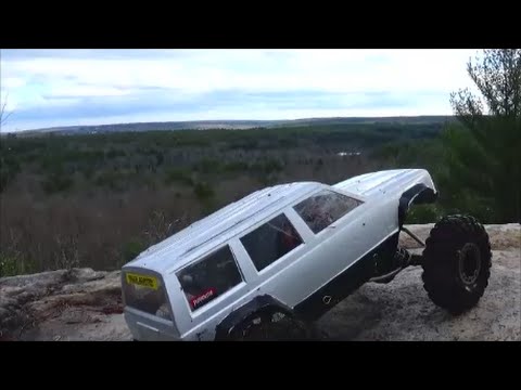 RC Jeep Cherokee xj Rock Crawler Climbs A Mountain- RCFRENZY - YouTube
