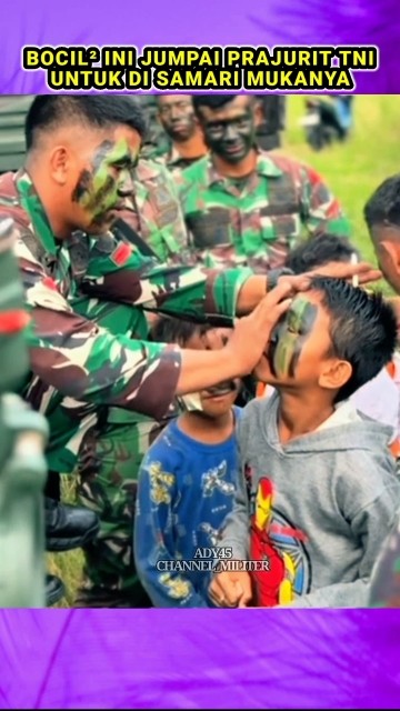 Bahagianya bocil² ini dengan samaran loreng TNI🥰 #tni #tentara #news # ...