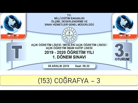 2020 / 1. DÖNEM / AÇIK ÖĞRETİM LİSESİ / (153) COĞRAFYA – 3