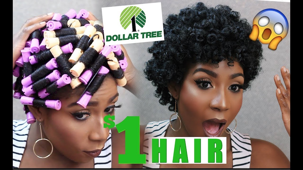 PERM ROD SET ON NATURAL HAIR USING $1 DOLLAR STORE HAIR PRODUCTS!! | I ...