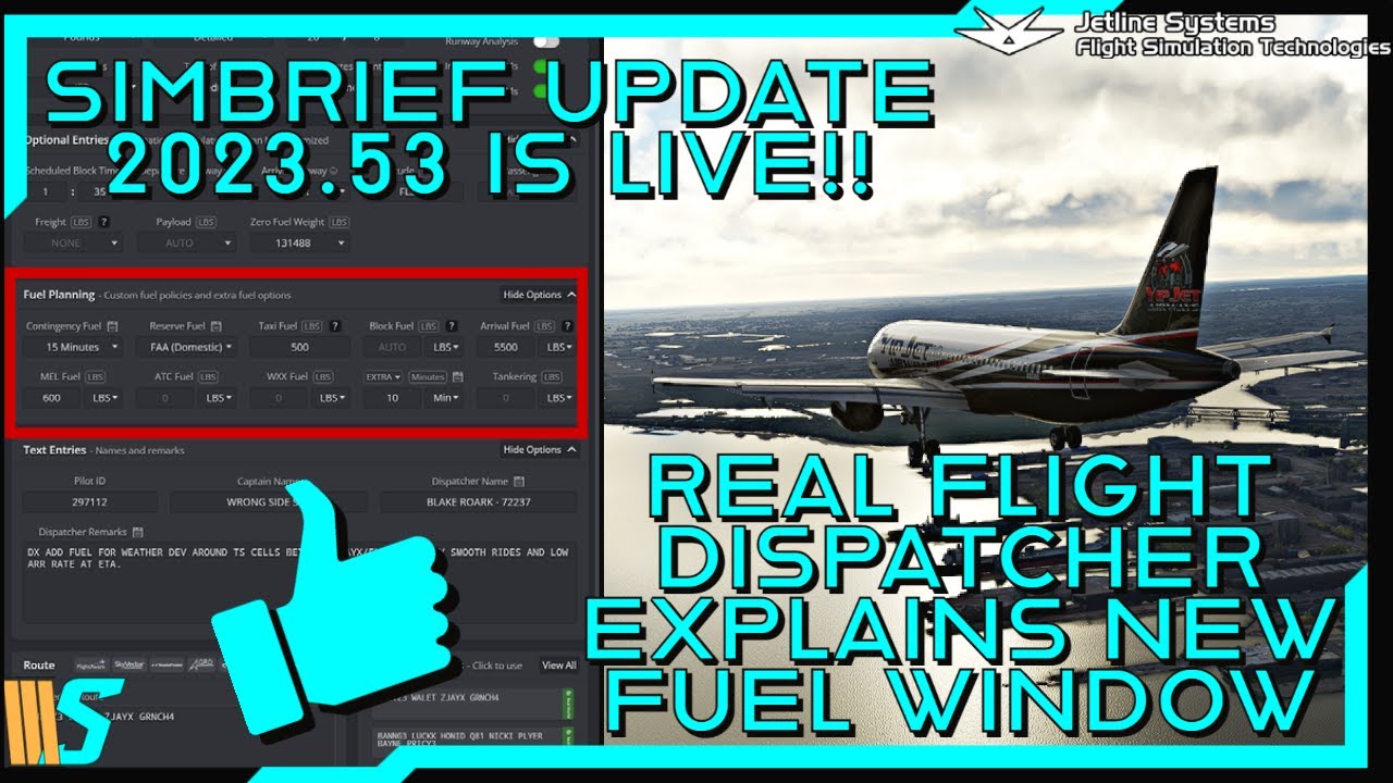REAL Flight Dispatcher Explains Simbrief's New Fuel Planning Window - YouTube