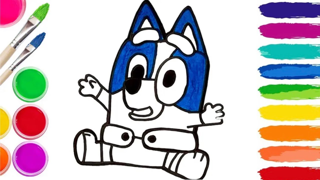 How to Draw Bluey // Baby Bluey Drawing Tutorial - YouTube