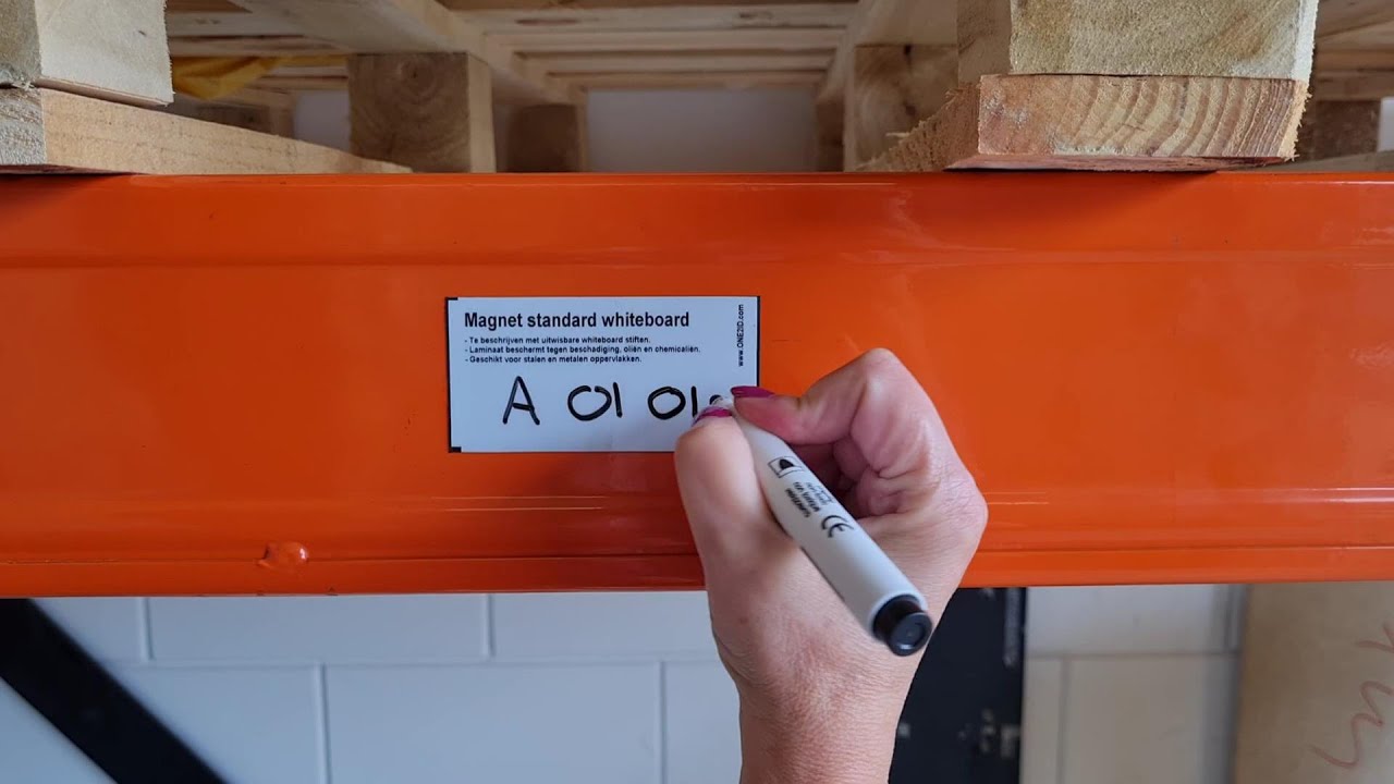 ONE2ID writable whiteboard magnetic labels for warehouses - YouTube