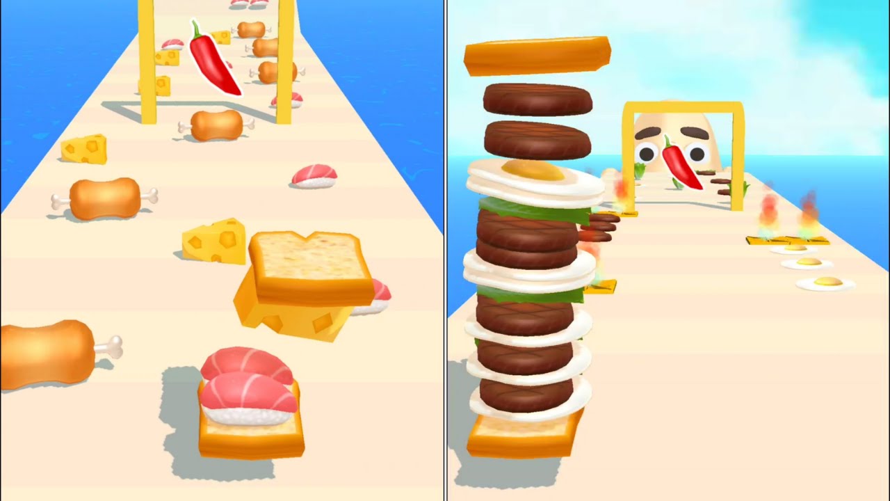 Sandwich Runner Gameplay-All Sandwich Topping On Road Are Catch ...