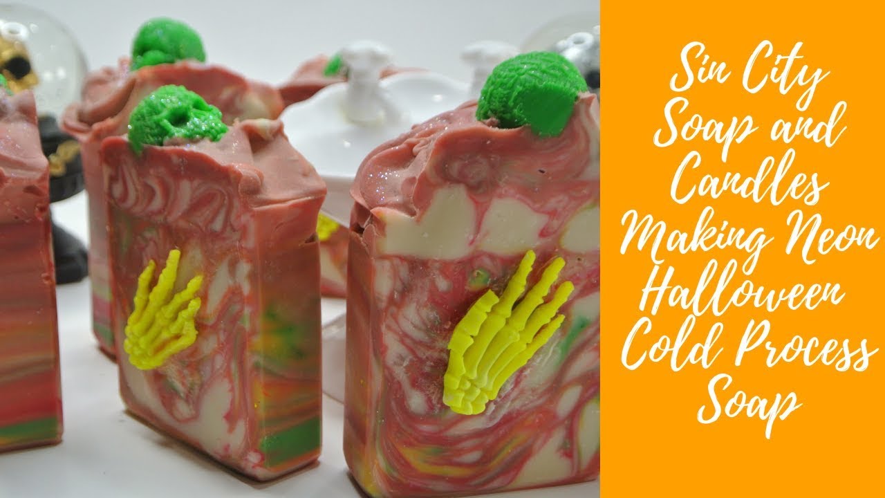 Making 2019 Neon Halloween Cold Process Soap SV - YouTube