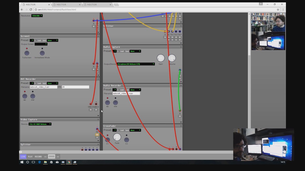 Using HECTOR to monitor video feeds in browser and stream them to other ...