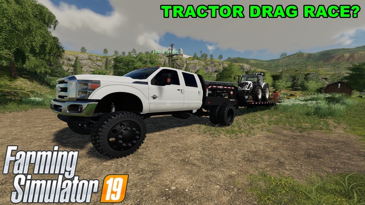 FS19 - MOWING GRASS AND DRAG RACING TRACTORS WITH JOE! - YouTube
