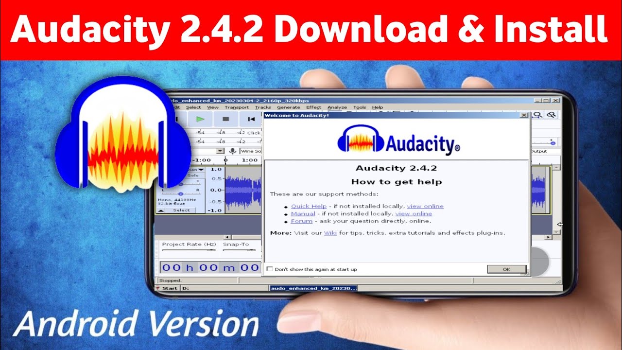 मोबाईल में Audacity कैसे चलायें ? How to install Audacity 2.4.2 in ...