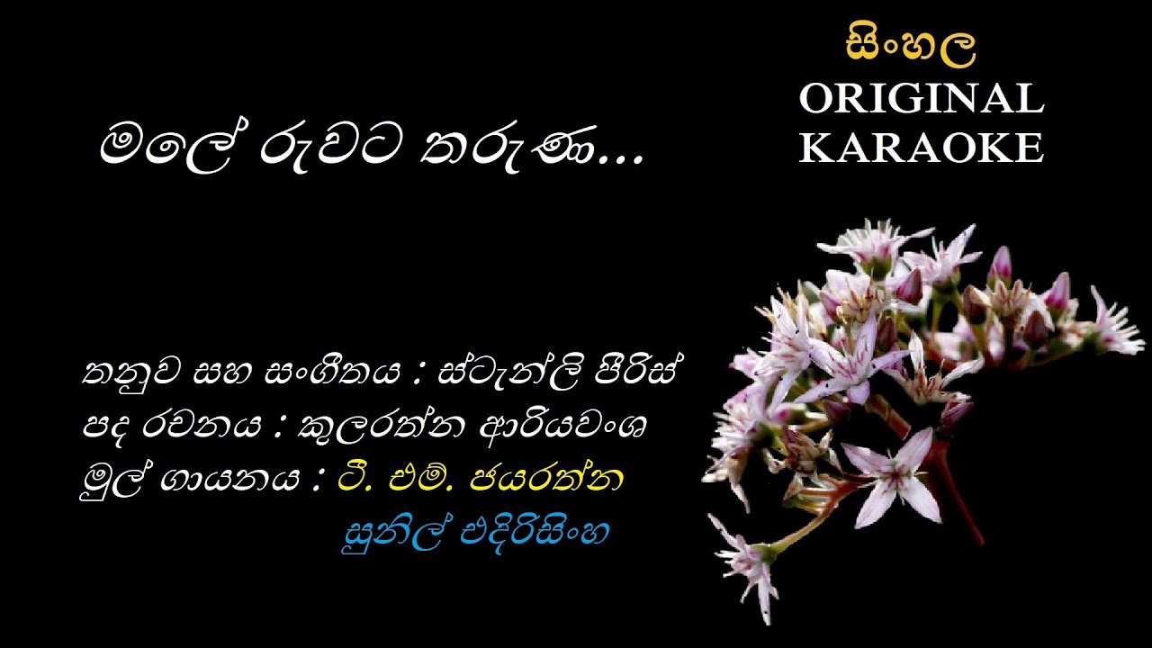 Male Ruwata Tharuna(with TM Jayarathna's voice)-මලේ රුවට තරුණ-KARAOKE ...
