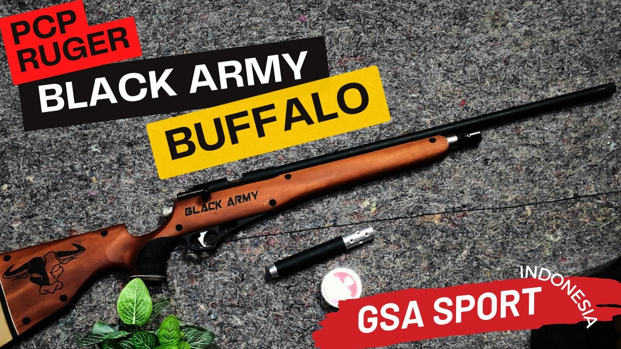 SENAPAN ANGIN PCP RUGER BLACK ARMY BUFFALO SINGLESHOOT #082139638809 ...