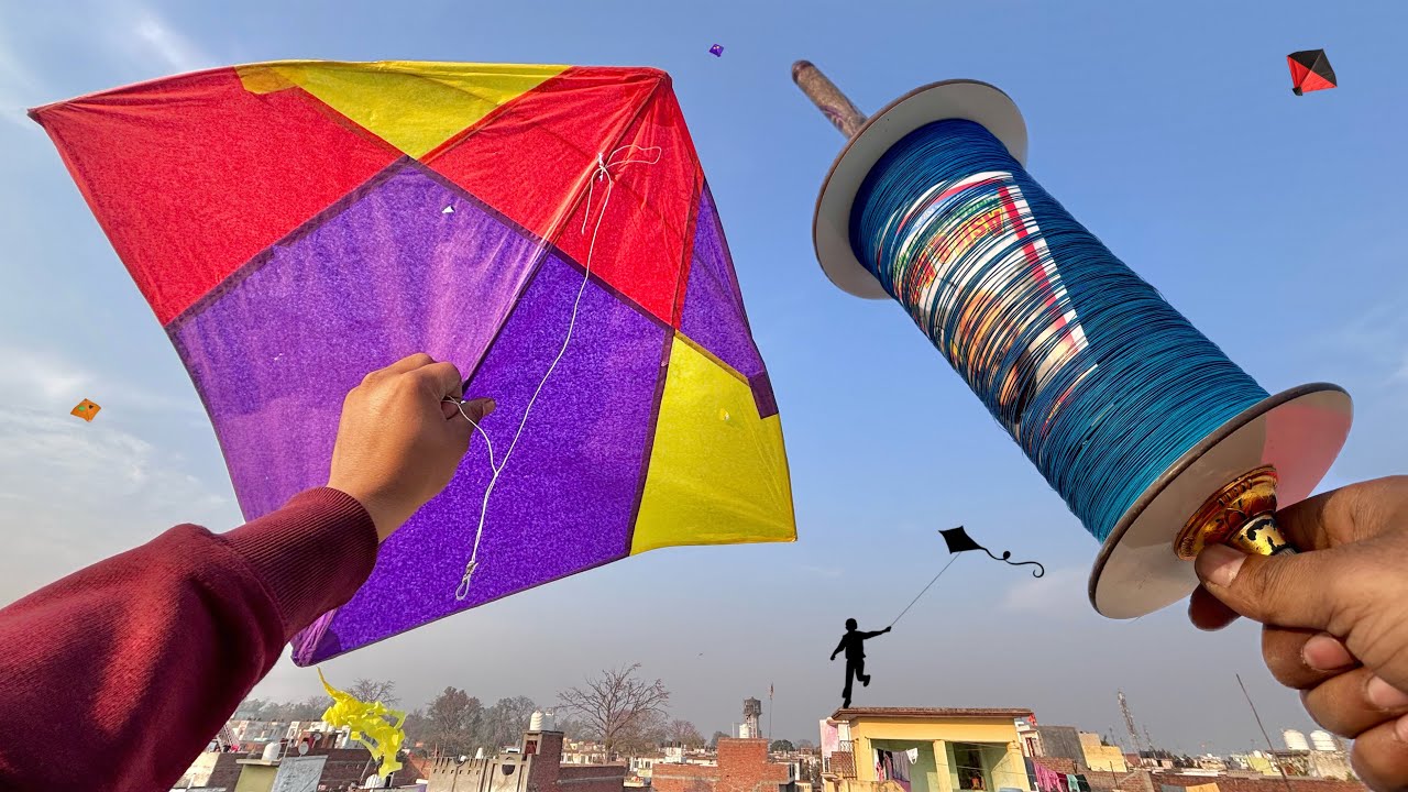 Kite fighting on rooftop | kite cutting | kite flying | kite - YouTube