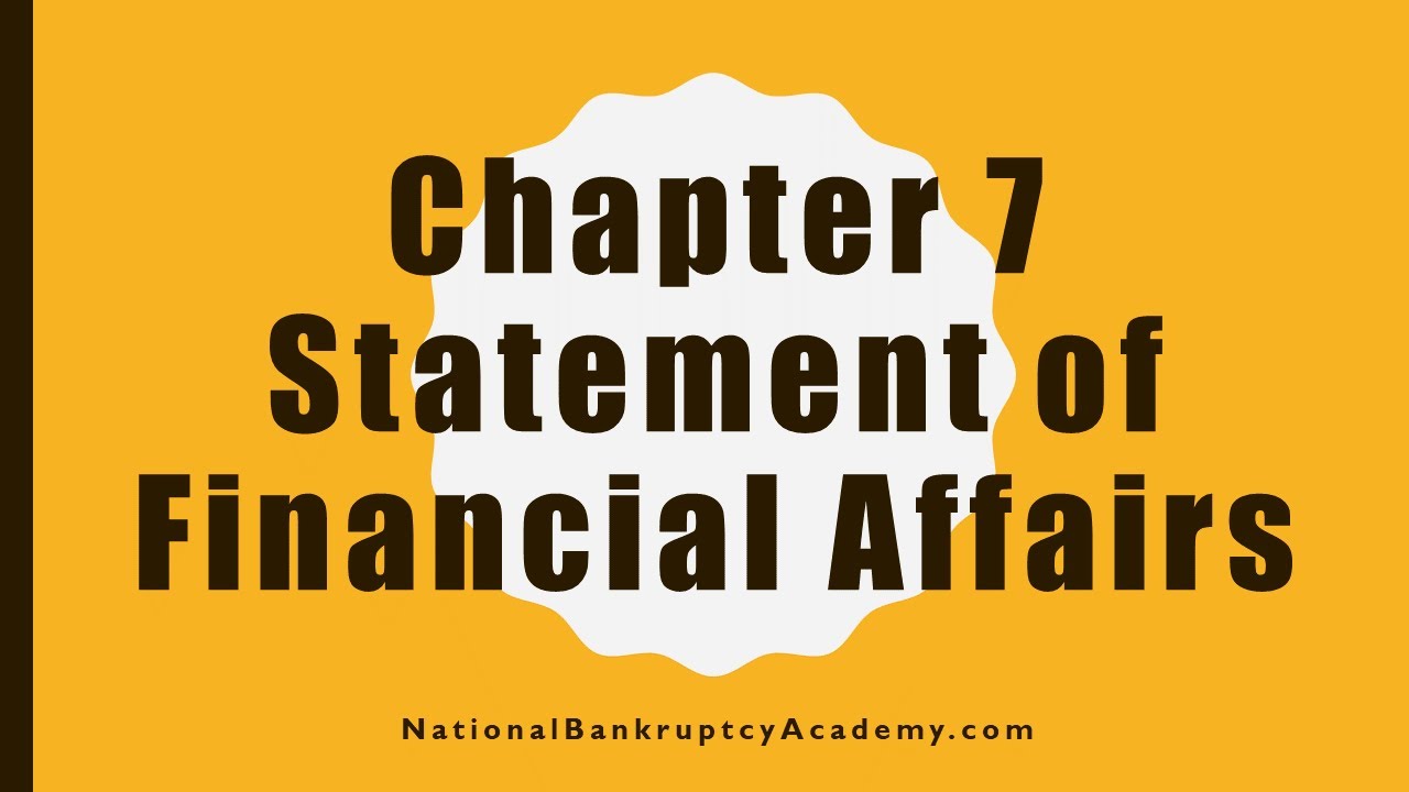 Chapter 7 Statement of Financial Affairs Preview, Official Bankruptcy ...