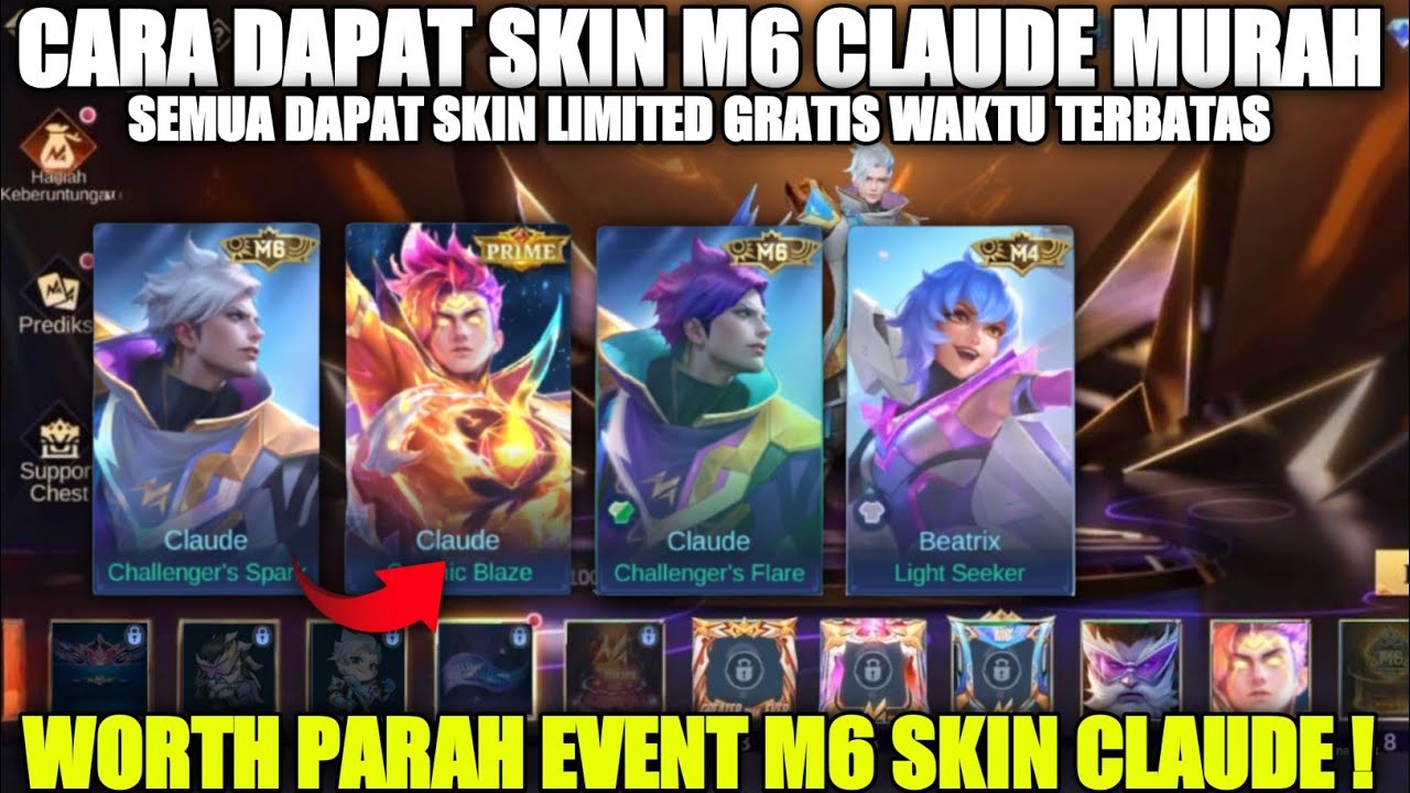 M6 PASS CLAUDE!! Cara Mendapatkan Skin Claude M6 Murah Modal 50 Diamond ...