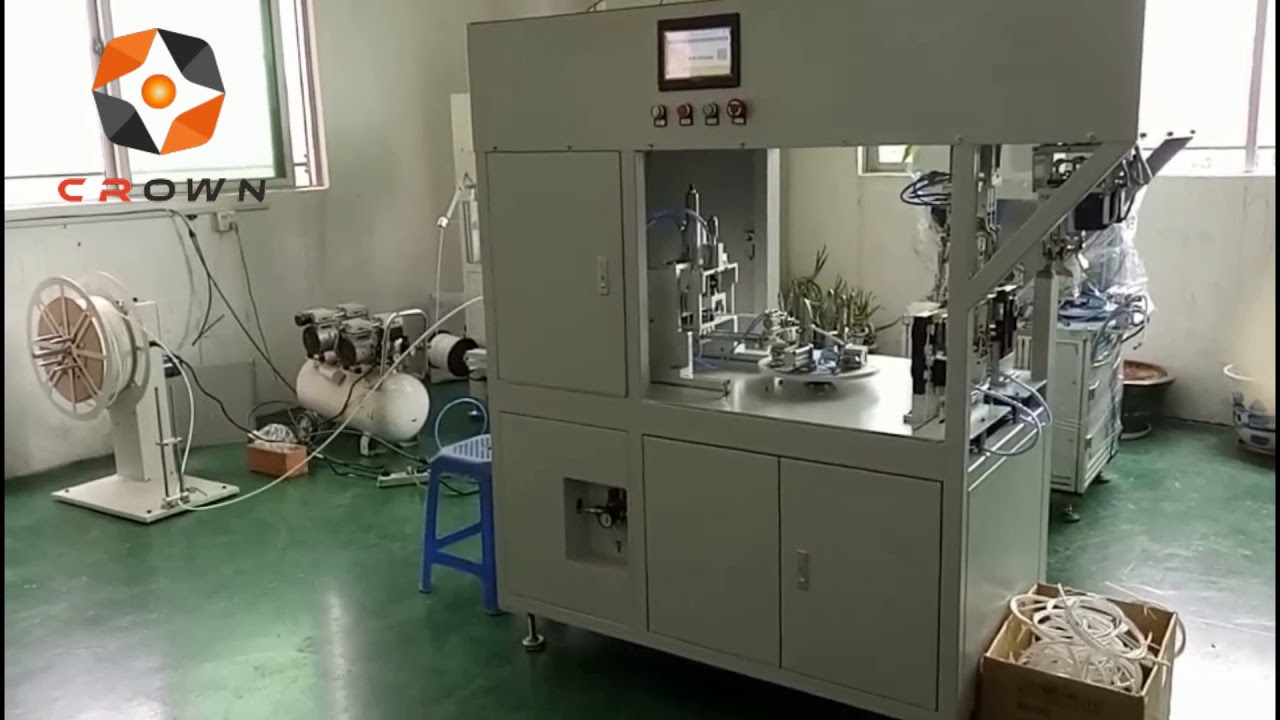 full auto cable wire cutting twist tie machine - YouTube