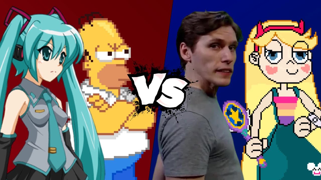 MUGEN Battle - Hatsune Miku/Homer Simpson vs Star Butterfly/Jerma - YouTube