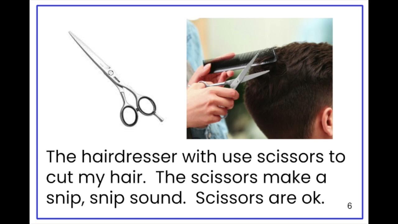 Getting my hair cut - social story - YouTube