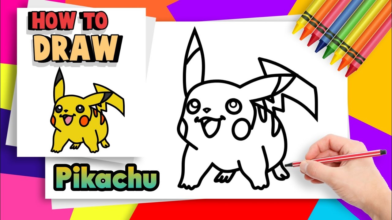 How To Draw PIKACHU || POKEMONS ||Step By Step Tutorial | Azkerb - YouTube