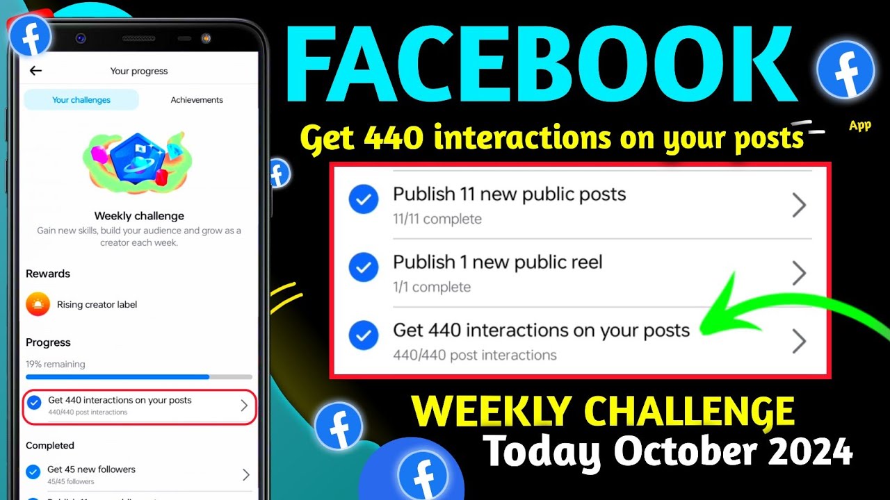 Get 440 interactions on your posts Facebook page || weekly challenge ...