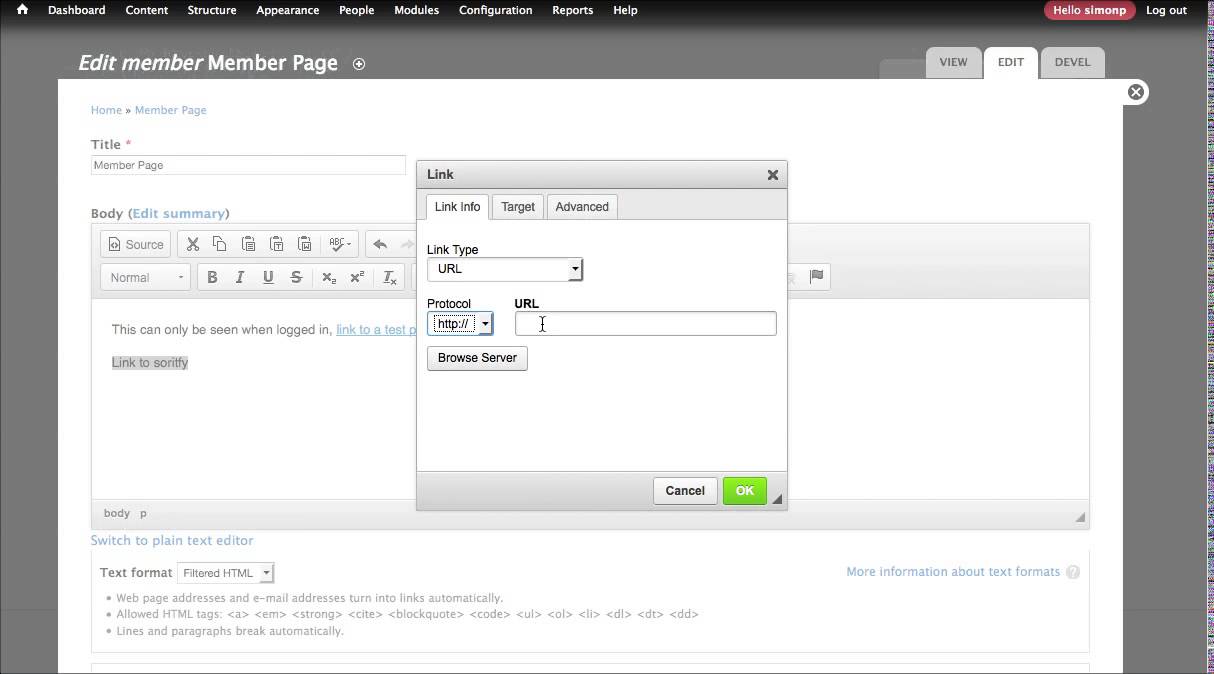 Creating links to external sites - YouTube