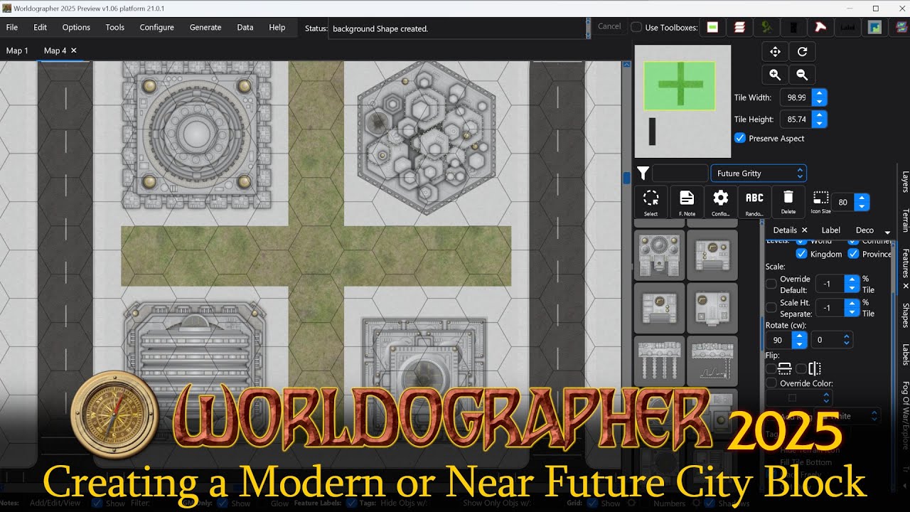 Worldographer 2025 Creating a Modern or Near Future City Block - YouTube