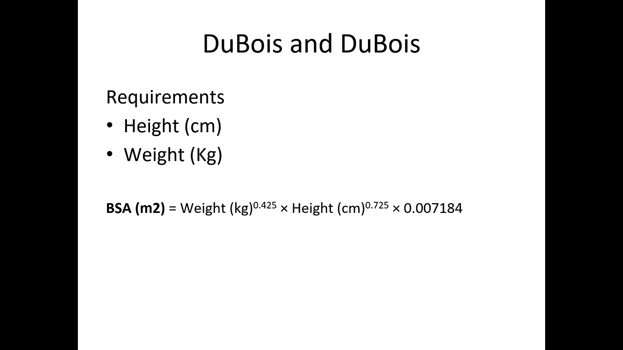 Body Surface Area DuBois And DuBois YouTube Body Surface Area DuBois And DuBois YouTube