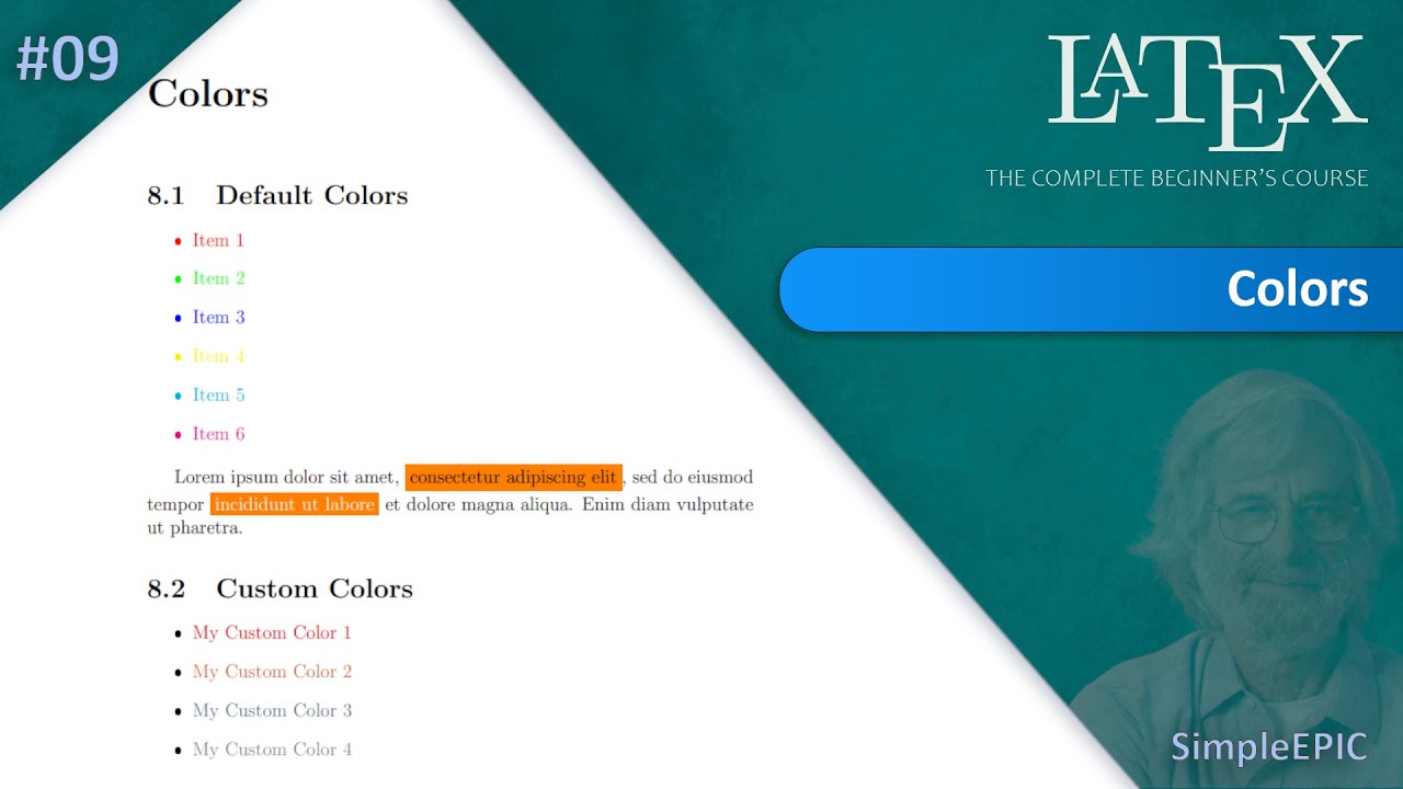 LaTeX #9 - Colors - YouTube