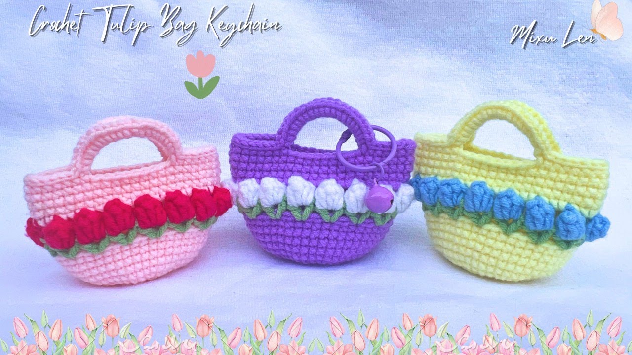 #16. Tutorial crochet mini tulip bag|Hướng dẫn móc túi tulip mini ...
