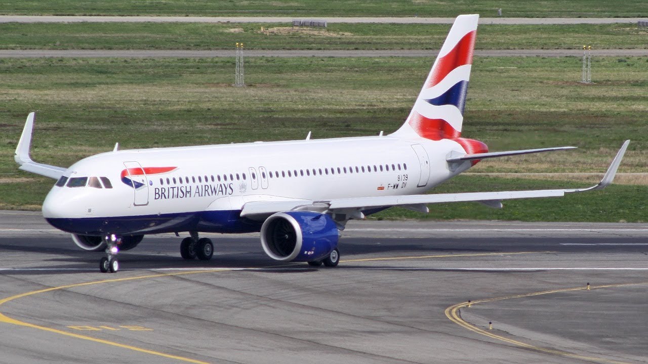 British Airways A320neo RTO at Toulouse Airport HD - YouTube