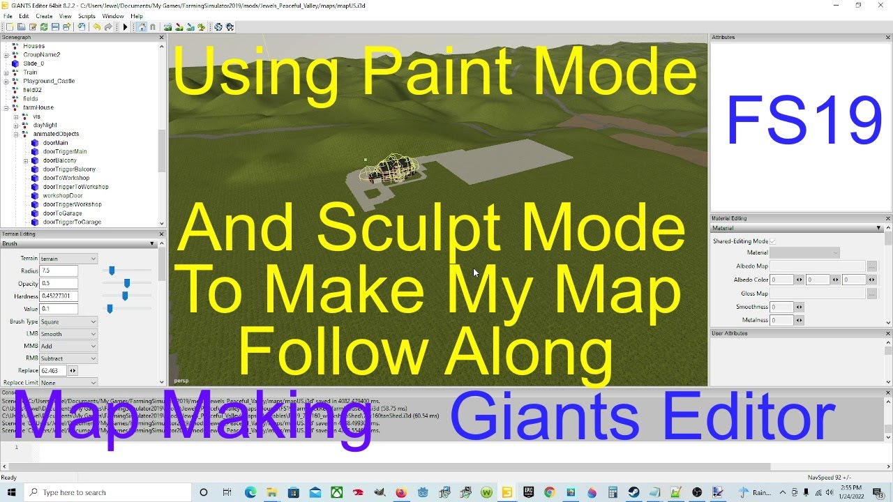 Giants Editor Tutorial | FS19 Making Map Main Farm Yard Work Paint ...