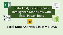 Excel Data Analysis & Business Intelligence Basics Class. E-DAB 01 – 10 ...