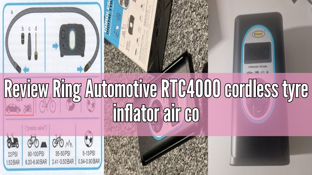 Review Ring Automotive RTC4000 cordless tyre inflator air compressor ...