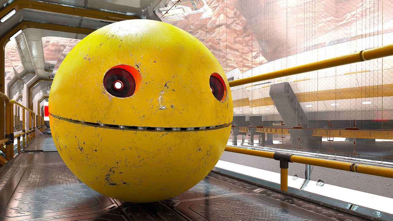 Pacman and Gladiator Robot Face Lava Robot and Flying Robot in a ...