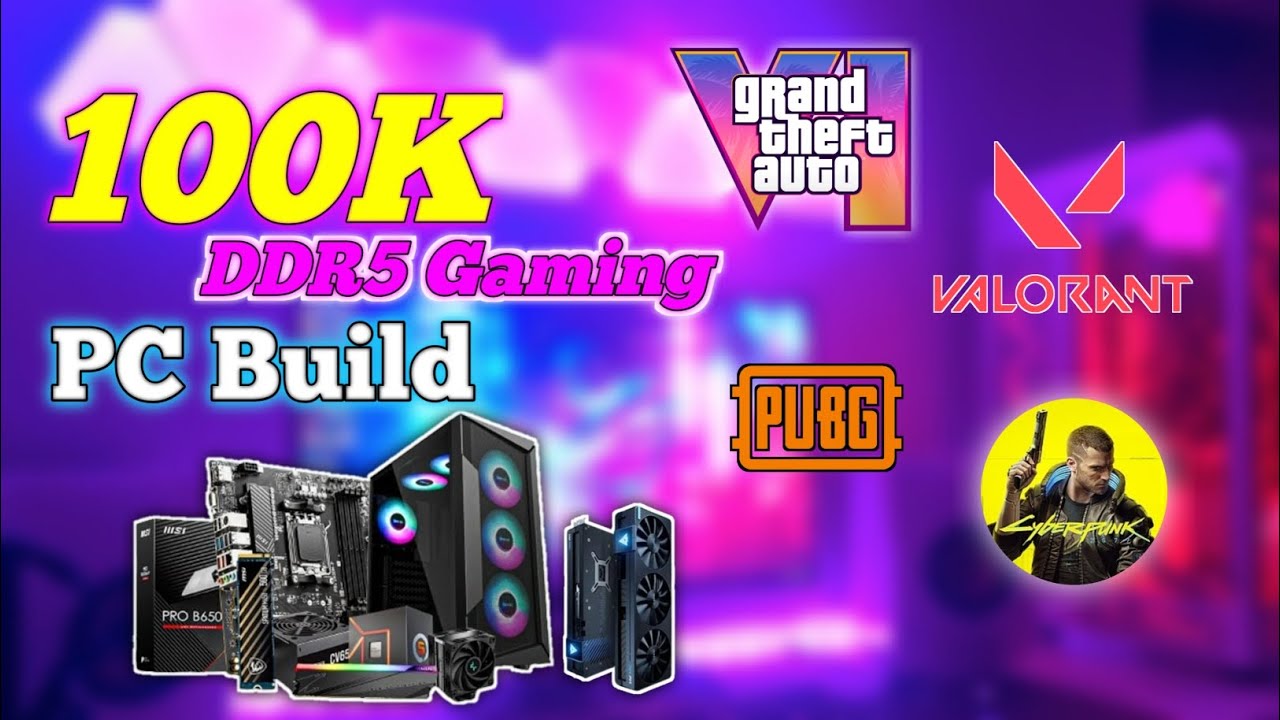 100k DDR5 Gaming PC Build || Ryzen 5 7500f, INTEL ARC A750 || 4k Gaming ...