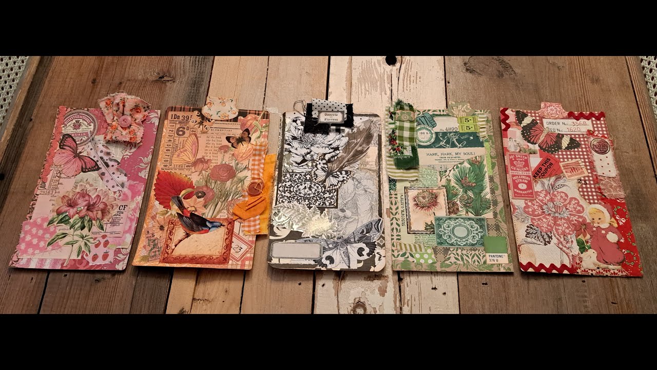 TRYING Something NEW! Monochromatic Collaged Jumbo Journal Cards - YouTube