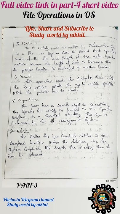 File Operations in OS | Part-3 - YouTube