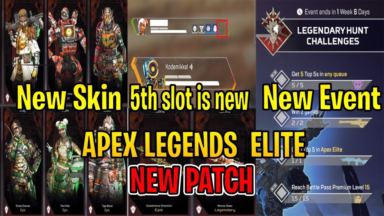 Apex Legends New Patch "NEW SKIN, 5th SLOT,NEW EVENT" First Match ...